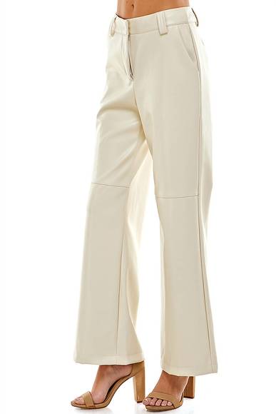 TCEC | Pants & Jumpsuits | New Tcec Faux Leather Pants In Cream | Poshmark